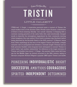 Tristin Personalized Name Meaning Art Prints – Name Stories
