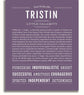 Tristin Personalized Name Meaning Art Prints – Name Stories