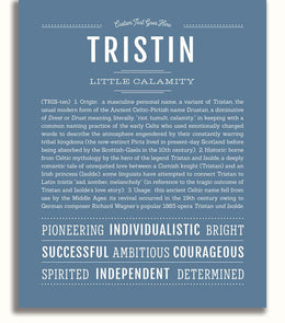 Tristin Personalized Name Meaning Art Prints – Name Stories