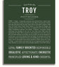 Troy Personalized Name Meaning Art Prints – Name Stories