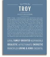 Troy Personalized Name Meaning Art Prints – Name Stories