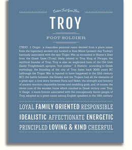 Troy | Name Art Print – Name Stories