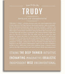 Trudy | Name Art Print – Name Stories