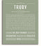 Trudy Personalized Name Meaning Art Prints – Name Stories