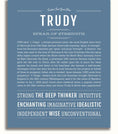Trudy | Name Art Print – Name Stories