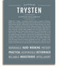 Trysten Personalized Name Meaning Art Prints – Name Stories