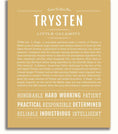 Trysten Personalized Name Meaning Art Prints – Name Stories