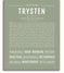 Trysten Personalized Name Meaning Art Prints – Name Stories