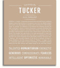Tucker Personalized Name Meaning Art Prints – Name Stories
