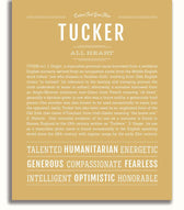 Tucker Personalized Name Meaning Art Prints – Name Stories