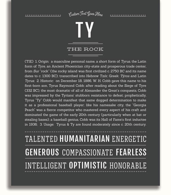 Ty | Name Art Print - Personalized Custom Gifts – Name Stories