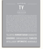Ty Personalized Name Meaning Art Prints – Name Stories