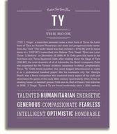 Ty Personalized Name Meaning Art Prints – Name Stories