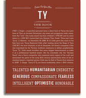 Ty Personalized Name Meaning Art Prints – Name Stories