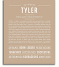 Tyler Personalized Name Meaning Art Prints – Name Stories