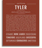 Tyler Personalized Name Meaning Art Prints – Name Stories