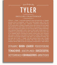 Tyler Personalized Name Meaning Art Prints – Name Stories