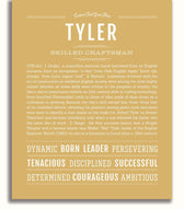 Tyler Personalized Name Meaning Art Prints – Name Stories