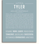Tyler Personalized Name Meaning Art Prints – Name Stories