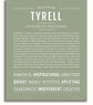 Tyrell Personalized Name Meaning Art Prints – Name Stories