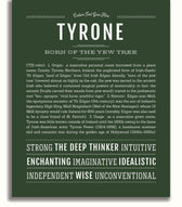Tyrone Personalized Name Meaning Art Prints – Name Stories