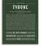 Tyrone Personalized Name Meaning Art Prints – Name Stories
