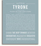 Tyrone Personalized Name Meaning Art Prints – Name Stories