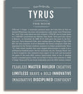 Tyrus Personalized Name Meaning Art Prints – Name Stories