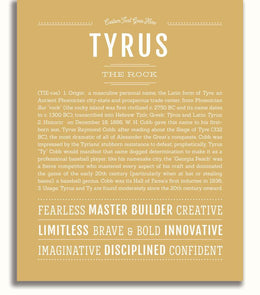 Tyrus | Name Art Print – Name Stories