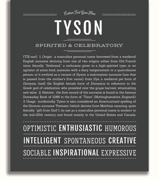 Tyson | Name Art Print – Name Stories