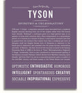 Tyson Personalized Name Meaning Art Prints – Name Stories