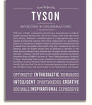 Tyson Personalized Name Meaning Art Prints – Name Stories