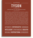 Tyson Personalized Name Meaning Art Prints – Name Stories
