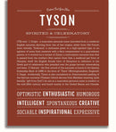 Tyson Personalized Name Meaning Art Prints – Name Stories
