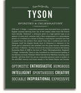 Tyson Personalized Name Meaning Art Prints – Name Stories