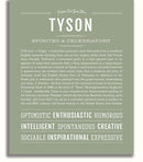 Tyson Personalized Name Meaning Art Prints – Name Stories