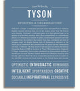Tyson Personalized Name Meaning Art Prints – Name Stories