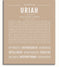Uriah Personalized Name Meaning Art Prints – Name Stories