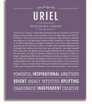 Uriel Personalized Name Meaning Art Prints – Name Stories