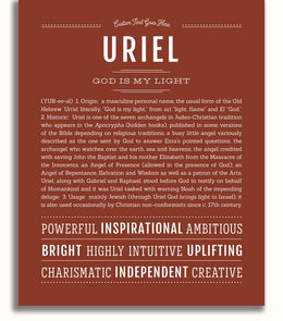 Uriel Personalized Name Meaning Art Prints – Name Stories