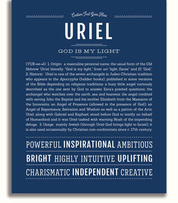 Uriel Personalized Name Meaning Art Prints – Name Stories