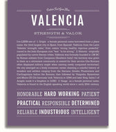Valencia | Name Art Print – Name Stories