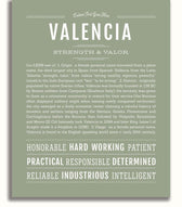Valencia | Name Art Print – Name Stories
