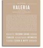 Valeria Personalized Name Meaning Art Prints – Name Stories
