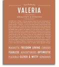 Valeria Personalized Name Meaning Art Prints – Name Stories