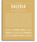 Valeria | Name Art Print – Name Stories
