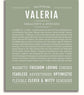 Valeria Personalized Name Meaning Art Prints – Name Stories