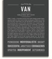 Van | Name Art Print – Name Stories