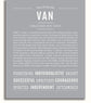 Van | Name Art Print – Name Stories
