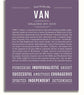 Van Personalized Name Meaning Art Prints – Name Stories